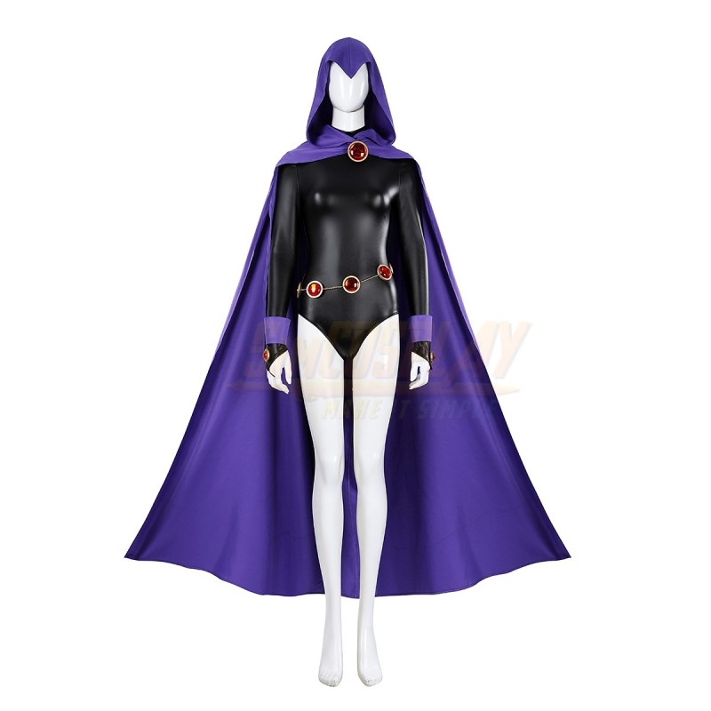 Raven Rachel Roth Classic Cosplay Costume Hooded Cape Bodysuit