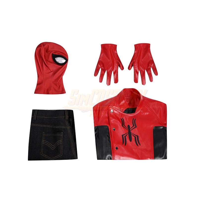 Spiderman Last Stand Suit Cosplay Red Leather Jacket Suit