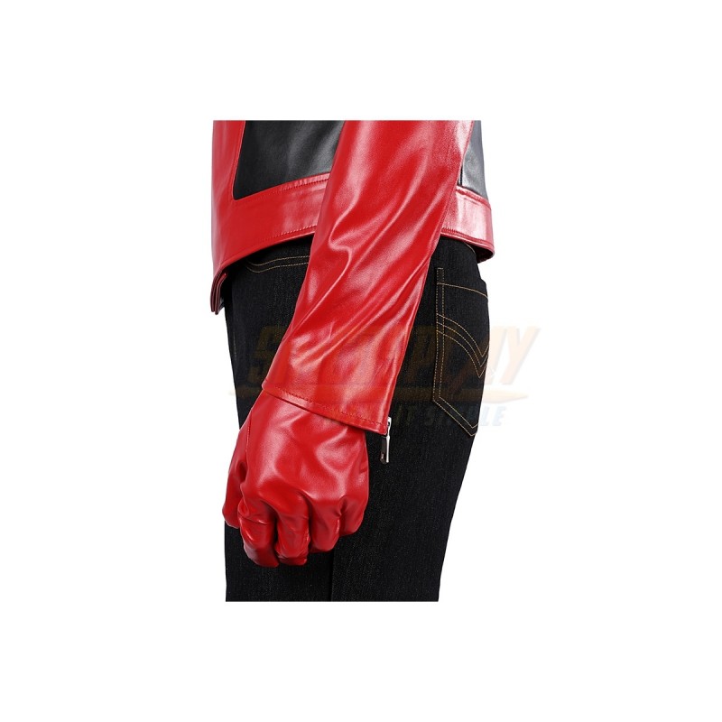 Spiderman Last Stand Suit Cosplay Red Leather Jacket Suit