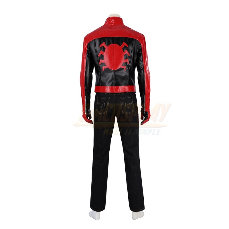 Spiderman Last Stand Suit Cosplay Red Leather Jacket Suit