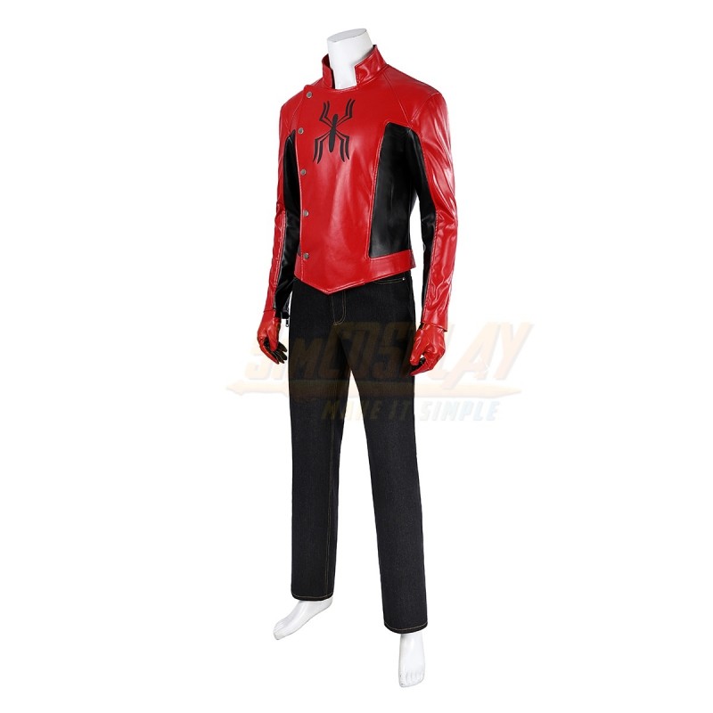 Spiderman Last Stand Suit Cosplay Red Leather Jacket Suit