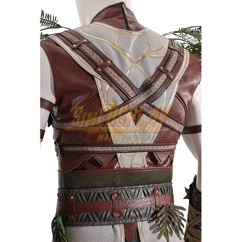 BG3 Wood Elf Druid Halsin Cosplay Costume Top Level