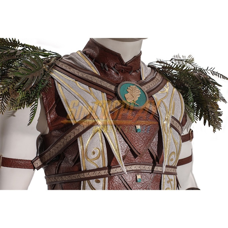 BG3 Wood Elf Druid Halsin Cosplay Costume Top Level