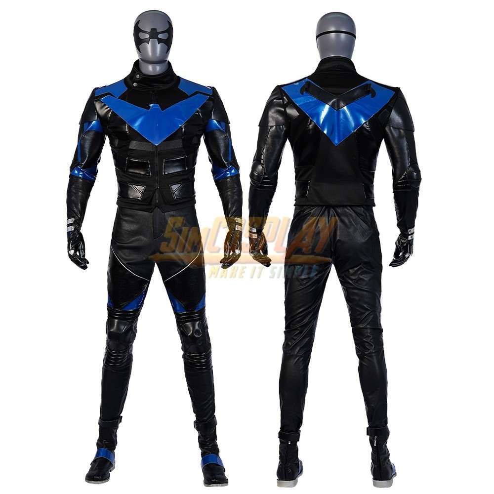 Gotham Knights Nightwing Cosplay Costume Leather Nightwing Suit